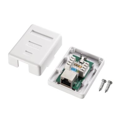 Cina Scatola di montaggio superficiale RJ45 in plastica Cat6 a 1 porta con conduttore interno Tc in vendita