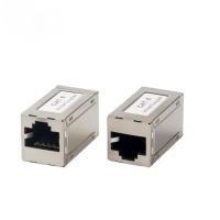 China FLUKE Tested Cat5e Cat6 STP Inline Coupler Keystone Jack Network Coupler 90 Degree for sale