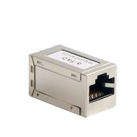 China FLUKE Tested Cat5e Cat6 STP Inline Coupler Keystone Jack Network Coupler 90 Degree for sale