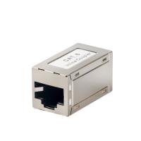 China FLUKE Tested Cat5e Cat6 STP Inline Coupler Keystone Jack Network Coupler 90 Degree for sale