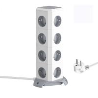 China Tabletop Vertical Tower US Extension Board Socket 10A 16A 110 220V with USB Output for sale