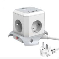 China Tabletop Vertical Tower US Extension Board Socket 10A 16A 110 220V with USB Output for sale