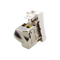 China Exact Cables Cat6A Keystone Jack Wall Coupler RJ45 FTP Shielded Network Module Female for sale