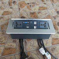 China Vertical Table Desk Power Outlet with Pneumatic Pop Up Socket 110V 220V 10A 13A for sale