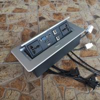 China Vertical Table Desk Power Outlet with Pneumatic Pop Up Socket 110V 220V 10A 13A for sale