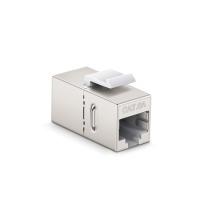 China FLUKE Tested Cat5e Keystone Jack UTP 110 IDC Pass Through Module for Network Cabling for sale