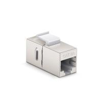 China FLUKE Tested Cat5e Keystone Jack UTP 110 IDC Pass Through Module for Network Cabling for sale