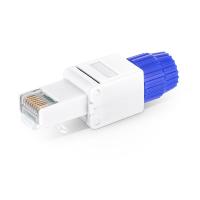 China Cat6A UTP Keystone Jack RJ45 Modular Plug for 23AWG Solid Cable 90 Degree for sale
