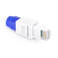 China Cat6A UTP Keystone Jack RJ45 Modular Plug for 23AWG Solid Cable 90 Degree for sale