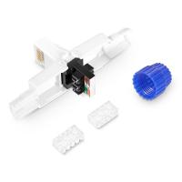 China Cat6A UTP Keystone Jack RJ45 Modular Plug for 23AWG Solid Cable 90 Degree for sale