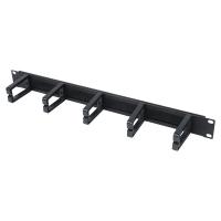 China Customizable 4 Port Cable Manager for 19 Inch Rack Structured Cabling System Metal ABS Black for sale