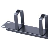 China Customizable 4 Port Cable Manager for 19 Inch Rack Structured Cabling System Metal ABS Black for sale