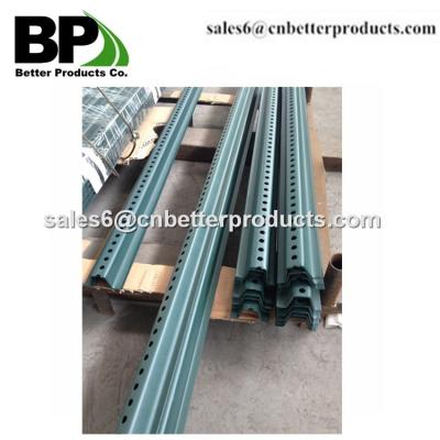 China 2lbs/ft 8ft long powder coated steel u channel post with holes for sale