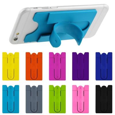 China Mobile Accessory Custom Logo Silicone Cell Phone Stand with Card Holder for sale