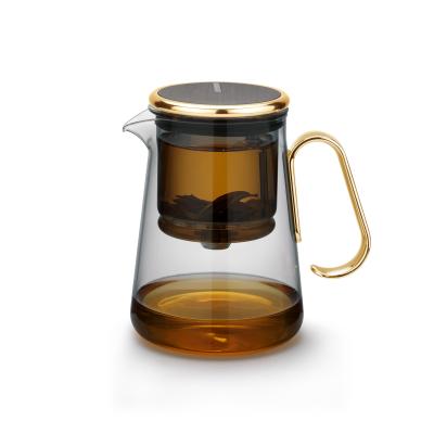 中国 熱耐性 飲食器 浸水 ガラス インフューザー レストラン用 ティーポット ケトル 販売のため