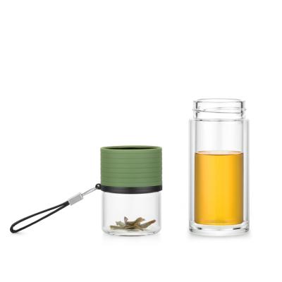 Cina Doppia borosilicato infusore di tè di vetro isolante bottiglia d'acqua per il ristorante in vendita