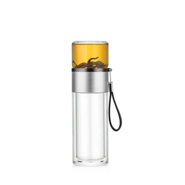 Quality ODM Double Glass Tea Bottle Strainer Heat Resistant 238ml for sale