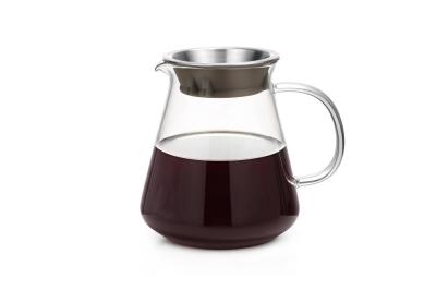 China 800ml Handmade Pour Over Coffee Pot Maker Manual Drip With Stainless Steel Lid for sale