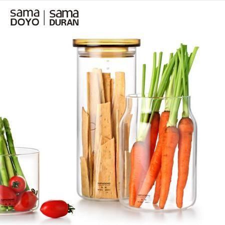 Quality Samadoyo small Food Storage Glass Canister Set Tea Leaves jars With Lid 300ml-1380ml for sale