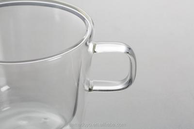 China Draagbare dubbelwandige glazen espressokopjes Koffiebottel Hoogtemperatuurbestendige Te koop