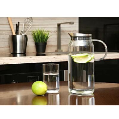 China Hoog borosilicaat glas karafe pot ketel warm koud water kruk met deksel Te koop