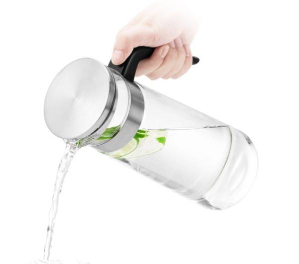 Quality Beverages Glass Fruit Infused Water Pitcher Juice Kettle With Lid 1500ml 1 for sale
