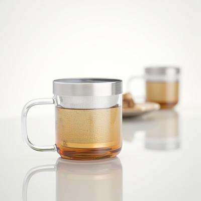 China Stackable Glass Tea Cup High Grade Stainless Steel Filter for Tea Connoisseurs for sale