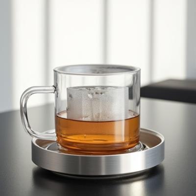 China High Grade Stainless Steel Filter Glass Tea Cup For Water Pots Kettles Refreshment for sale