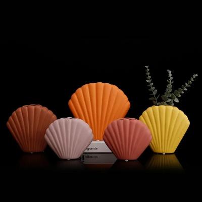China Nordic Decoration Home Ceramic Shell Vase Minimalist Living Room TV Wine Cabinet Cafe Office Vases Flower Wedding Decora for sale
