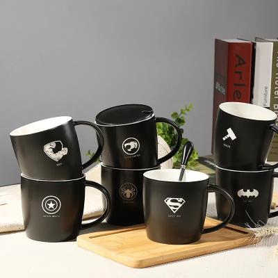 China 8oz,12oz,14oz,16oz Large Capacity Laser Engraving Ceramic Water Cup Creative Coffee Cup Logo Customization Black Matte M for sale