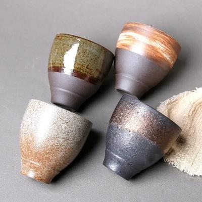 China 2.7oz / 80ml Japanese Style Ceramic Coffee Cup Porcelain Personal Single Pottery Tea Cups Drinkware Wine Mug Water Mugs for sale