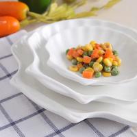 China White Ceramic Shell Shape Dinner Plates Set 3-10 Inch Restaurant Tableware for sale
