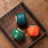 China Retro Ceramic Mini Tea Cans 200ml Sealed Storage Cans for Kitchen for sale