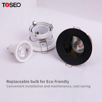 Cina Black Round Fixed Recessed LED Downlight Fixtures Gu5.3 Cutting 70mm in vendita