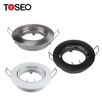 China Adjustable Angle GU10 Downlight Die Cast Aluminum 77mm 63mm Cutout Satin White for sale
