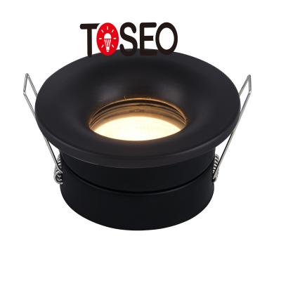 China 240V Round Waterproof IP65 Downlight Black Aluminum Bathroom LED Spotlights for sale