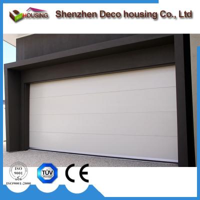 China Residential elegant galvanized motorized steel PU foam insulated flat panel garage doors for sale