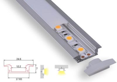 China Surface Mounted / Recessed Led Aluminum Profile Anodized 1m 2m Pc Milky Cover for sale