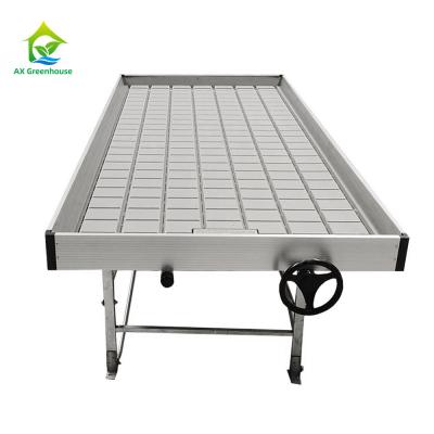 China Ebb And Flow 4FT*8FT Vertical Hydroponic Movable Rolling Bench Grow Table With Pole for sale
