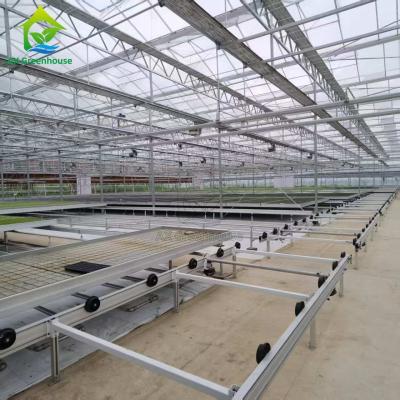China Custom Logistics-based Track-mounted Adjustable Ebb and Flow Table Seedling Bed for Greenhouse Seedling Cultivation for sale