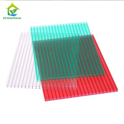 China High Load Spire Greenhouse Plastic Panels 4 Layers Polycarbonate Plastic Sheets for sale