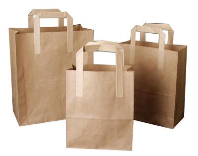 China flat handle kraft paper bag for sale