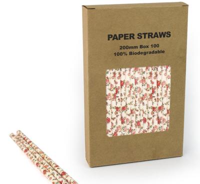 China customized black color printing promotion gift box bamboo straw stainless steel drinking straw box for sale