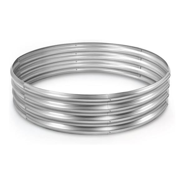 Quality Easy To Assemble Round Metal Raised Garden Beds Outdoor 2*1Ft  Sliver for sale