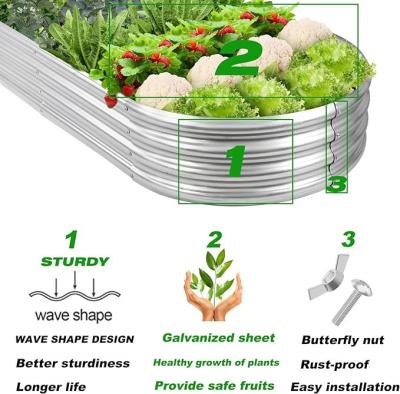 Cina Kit per il letto di giardino per verdure 5 * 3 * 1 Ft Galvanizzato Metallo piantare scatole progettate per facile fai-da-te e pulizia in vendita