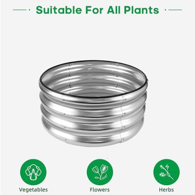 Cina 4*4*1ft Rondo Alzato Letti da giardino galvanizzati Metallo Rondo Letto da giardino Facile assemblaggio in vendita