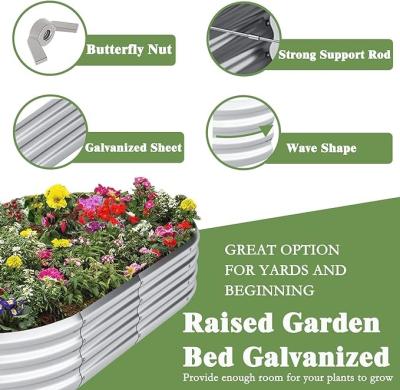 Cina Letto da giardino galvanizzato alzato Letto da giardino da piantagione 6*3*2 Ft Ovale Metallo Box Giardino esterno, grande Metal Garden Box in vendita