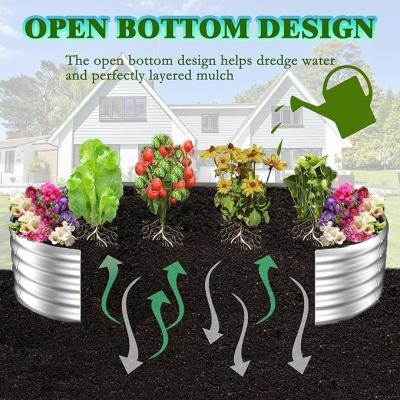 Cina Letto da giardino galvanizzato alzato Letto da giardino da piantagione 6*3*2 Ft Ovale Metallo Box Giardino esterno, grande Metal Garden Box in vendita