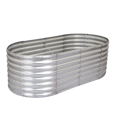 China Camas de jardim galvanizadas para plantas metálicas, caixas de jardim para jardim ao ar livre, ovais, grandes camas de jardim para ervas metálicas 6x3x1,5 pés à venda