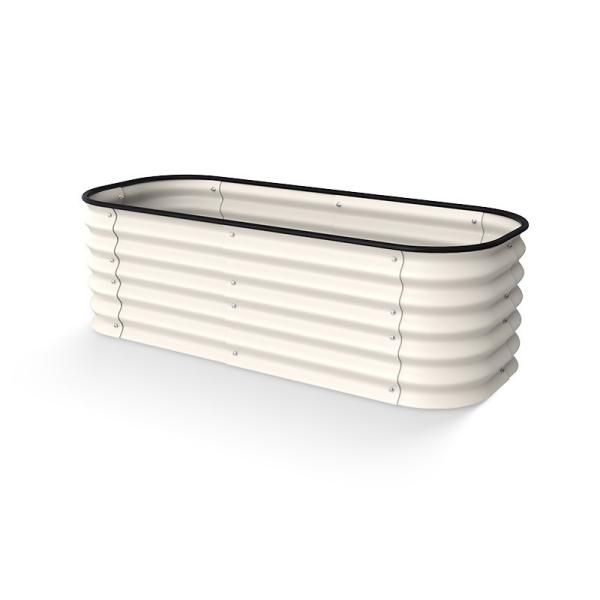 Quality Ivory White Oval Galvanized Vegetable Planters 5*2*1.5ft Corrosion Resistance for sale